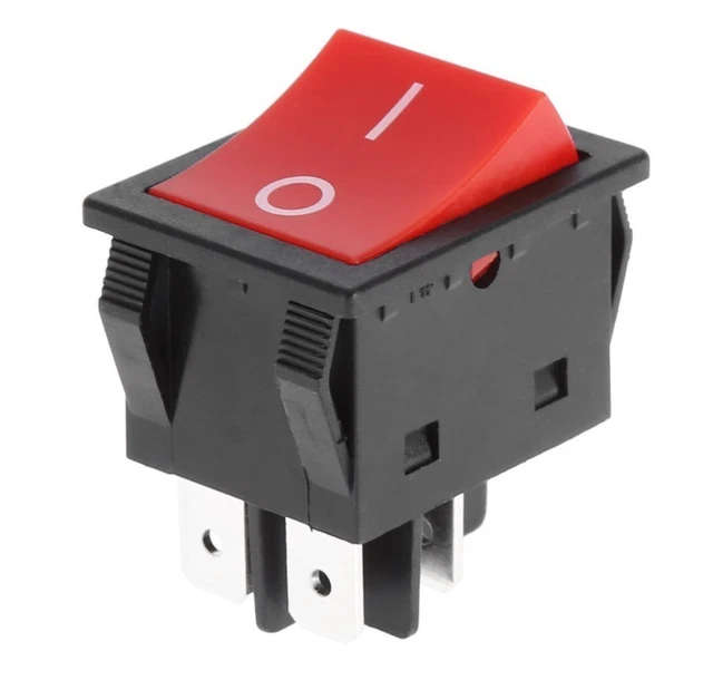 ROCKER SWITCH ON-OFF 30A 250VAC Double Pole Single Throw DPST Accessory ...
