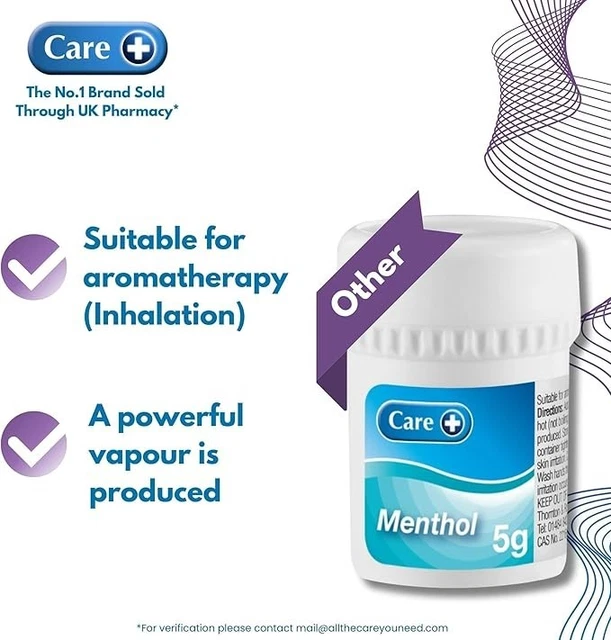 CARE MENTHOL CRYSTALS, Produces Powerful Menthol Vapour, Fast and ...