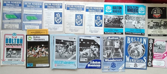 29 BOLTON WANDERERS home programmes 1962-1988, see list and photos for ...
