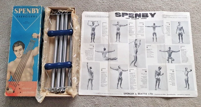 VINTAGE SPENBY CHEST Exerciser Expander 1960's 4 Springs Boxed with ...