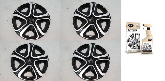 SET 4X ENJOLIVEUR De Roue Original 16'' Citroen C3 Iii 98136874Xy Noir ...
