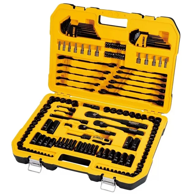 DEWALT MECHANICS TOOL Kit 184pc Socket Ratchet Bit Wrench Hex Keys Set ...