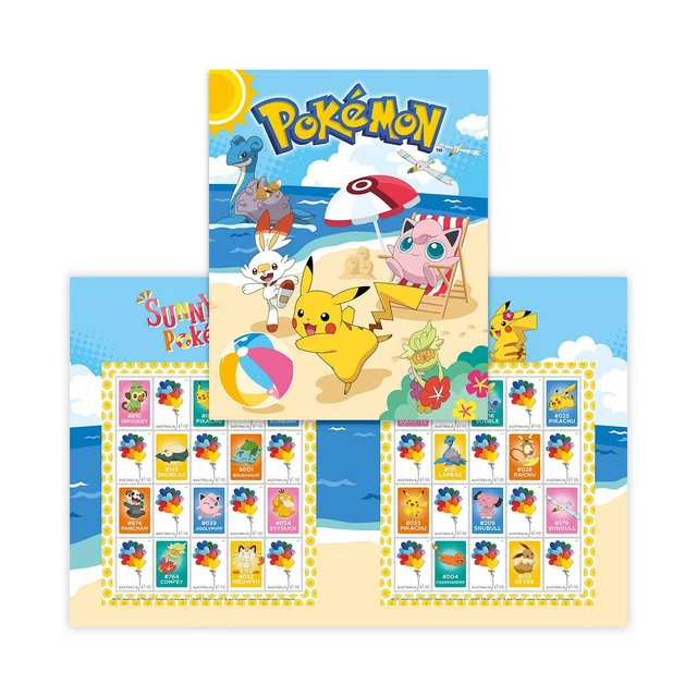25TH ANNIVERSARY POKEMON Australia Post Stamp Collection Set SunnyDays ...