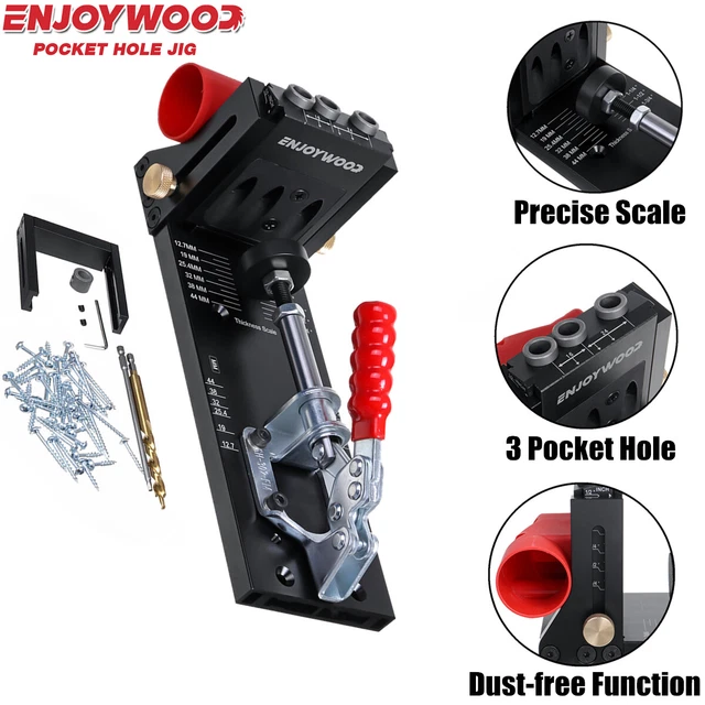 POCKET HOLE JIG Kit Scale Template Carpenter Angle Joinery Drill ...