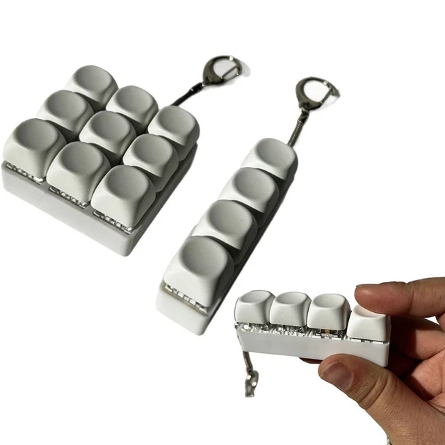 4/9KEYS BUTTON KEYCAP Fidget Keychain Finger Keyboard Caps Clicker Toy ...