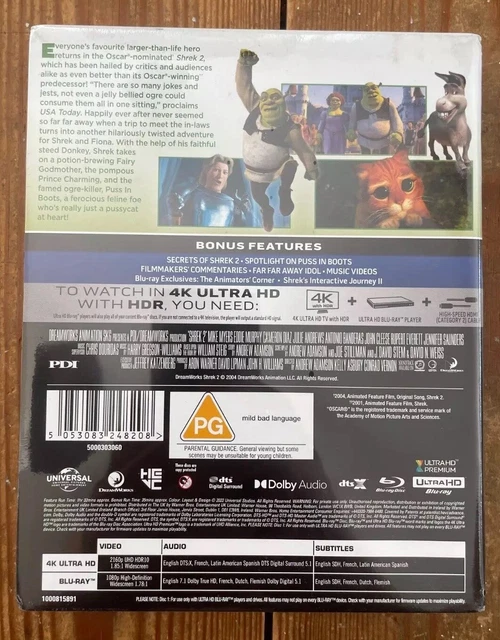 SHREK 2 LIMITED Edition 4K Steelbook Inc Blu-ray - Brand New Still ...