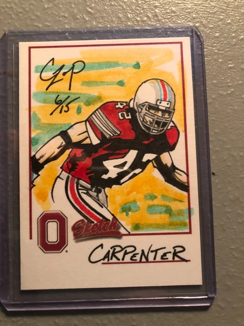 CARTE CROQUIS BOBBY Carpenter Tk Legacy Buckeyes État Ohio Rare Couleur ...