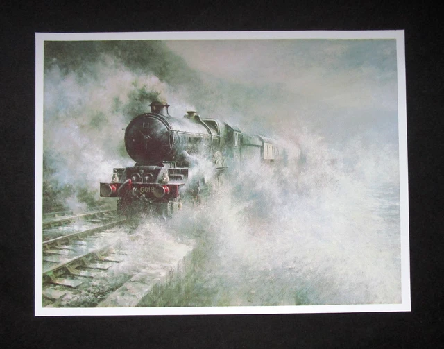 G.W.R. BEAUTIFUL STEAM ENGINE PRINT "THE TRAIN & THE SEA" (1974) by DON ...