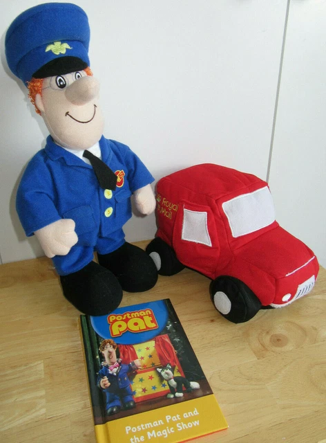 POSTMAN PAT DOLL & Van Soft Toy With Pat & The Magic Show Book Bundle ...