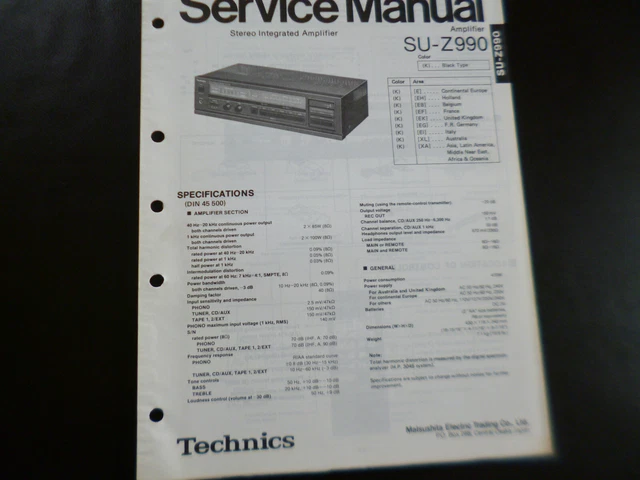 ORIGINAL SERVICE MANUAL Schaltplan Technics SU-X911 EUR 12,50 - PicClick DE