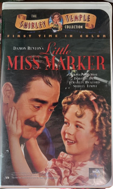 LITTLE MISS MARKER (VHS, Clam Shell) 1934 Shirley Temple family film ...