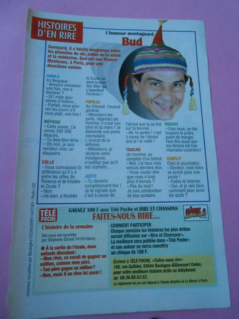 COUPURE DE PRESSE Clipping 1997 L'Humour montagnard Bud EUR 3,00 ...