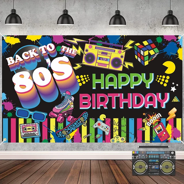 80'S PARTY DECORATIONS, 80s Backdrop Banner, 80's Themed Birthday Party ...