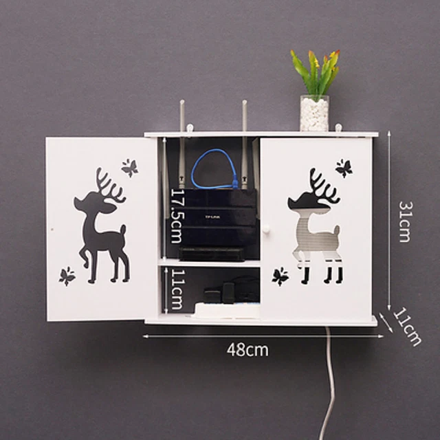 DOUBLE LAYER WALL Mount Top Box Bracket Shelf TV Router Shelf Set-top ...