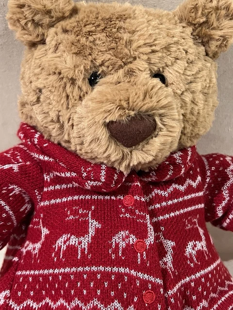 NEW JELLYCAT BARTHOLOMEW Bear In Winter Pyjamas Needs Love NEW Tagged ...