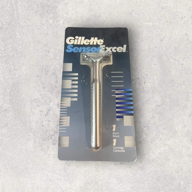 ORIGINAL GILLETTE SENSOR Excel Razor Metal Handle blade Shaver Made in ...