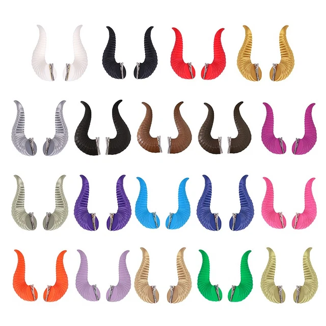 1 PAIR HALLOWEEN Devil Horns Hair Clips Head Clip Headwear Cosplay ...