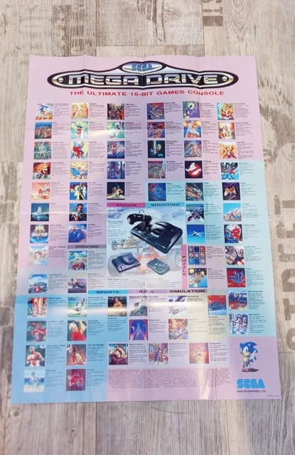 SONIC THE HEDGEHOG | poster serie Mega Drive | pubblicità | entrambi i ...