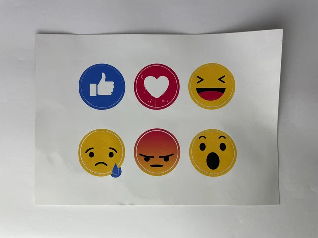 LOT DE 6 stickers Facebook (Meta) | Réactions Emojis | Collector EUR 3 ...