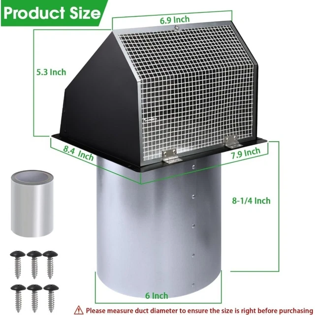 FOR DRYER FOR Bathroom Fan Wall Vent Outdoor Installation Automatic ...