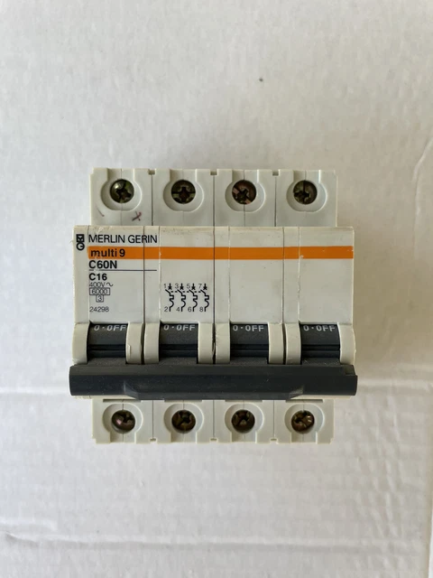 MERLIN GERIN MULTI 9 C60N Interruttore Magnetotermico 4 Poli C16A EUR ...