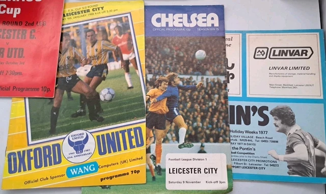 LEICESTER CITY FOOTBALL programmes 1970's, 80s & 90s & some tickets £26 ...