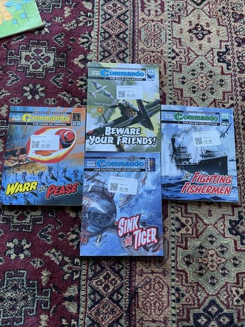 COMMANDO COMICS X4 Warr And Pease Sink The Tiger Fighting Fishermen ...