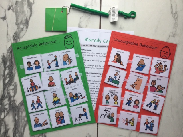 PECS PCS BOARDMAKER Behaviour Pack and Keyring for autism ASD ADHD SEN ...