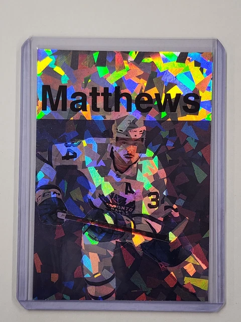 AUSTON MATTHEWS ARTIST Signed Toronto Maple Leafs Refractor Art Card 1/ ...