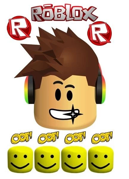 EDIBLE ROBLOX FACE Cake - Edible Icing Sheet Birthday Party Icing Cake ...