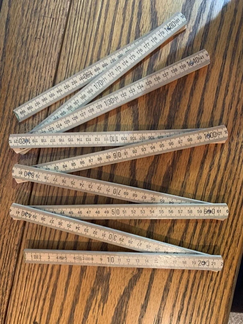 VINTAGE GERMAN FOLDING Wood Ruler, 2 Meters / 200 cm, from Germany $17. ...