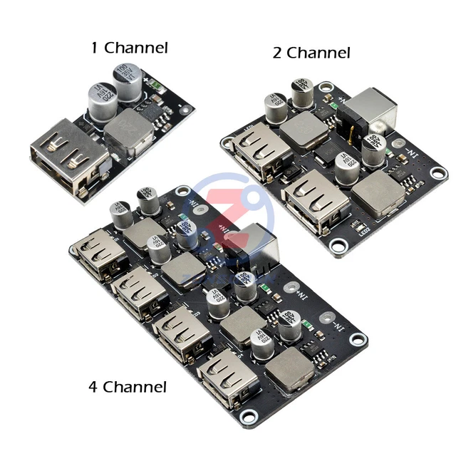 1/2/4 CHANNEL DC Step-Down Buck Converter Module 12V24V QC3.0/2.0 Fast ...