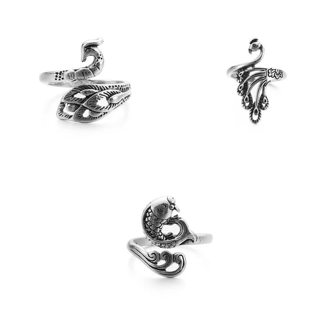 ANELLO PESCE PAVONE Fenice Anello Lavorazione a Maglia Anello Uncinetto ...