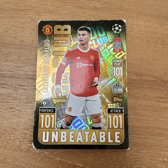TOPPS MATCH ATTAX Extra 21/22 Cristiano Ronaldo 100 Club Card 101 ...