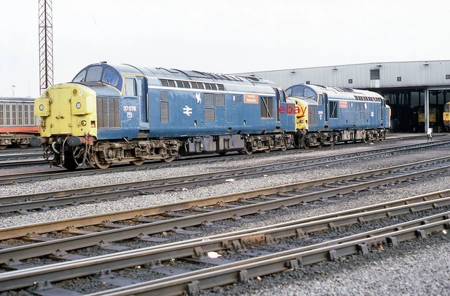 ORIGINAL 35MM SLIDE BR Class 37s no. 37078/37071 at Toton +rights for ...