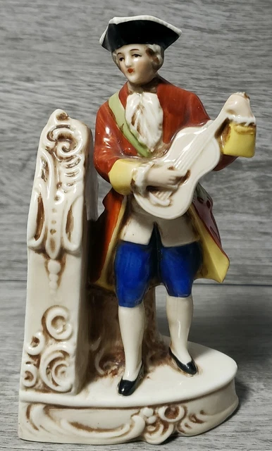 GERMAN ANTIQUE VICTORIAN Style Porcelain Figurine,Man Playing The ...