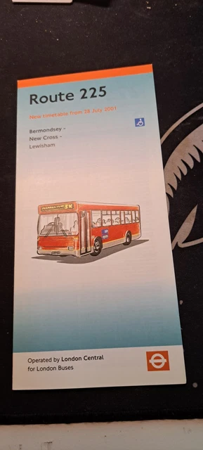 LONDON TRANSPORT BUS Leaflet / Timetable Route 225 (DR) £3.50 - PicClick UK