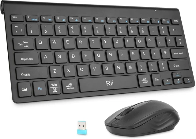 RII WIRELESS KEYBOARD and Mouse, Ultra Slim 2.4G Mouse Set Size2 £25.69 ...