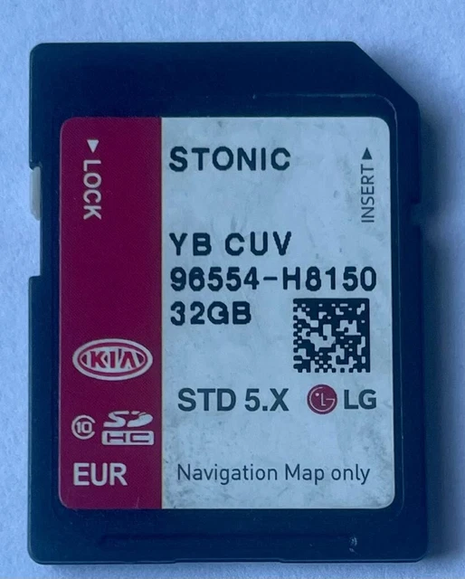 GENUINE KIA STONIC Sat Nav Navigation Sd Card Europe 96554-H8150 Std 5 ...