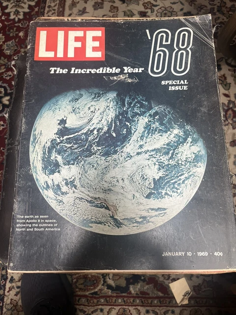 LIFE MAGAZINE JANUAY 10, 1969 Incredible Year ‘68 Earth Excellent ...