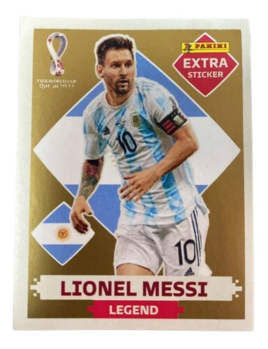 LIONEL MESSI GOLD Extra Sticker Qatar 2022 Panini EUR 171,24 - PicClick IT