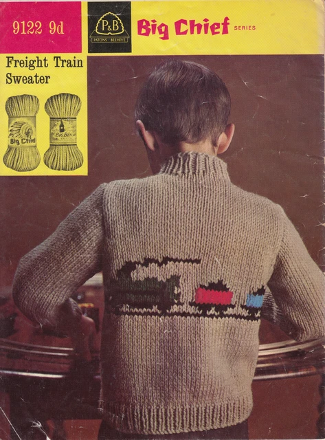 VINTAGE KNITTING PATTERN Children's Freight Train Sweater £3.47 ...