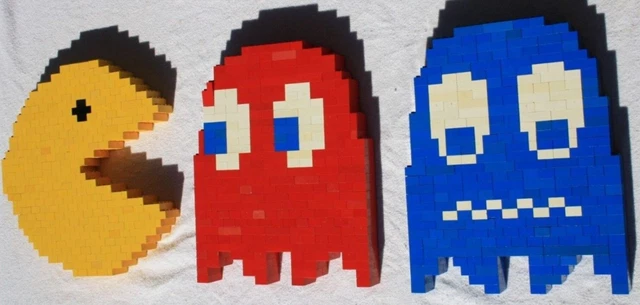 GRD LEGO PACMAN Fantome Pixel Art Deco Vintage Ancien Jeux Video ...