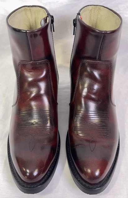 DURANGO BLACK CHERRY Leather Ankle Western Boots 8.5 D Biker Cowboy ...