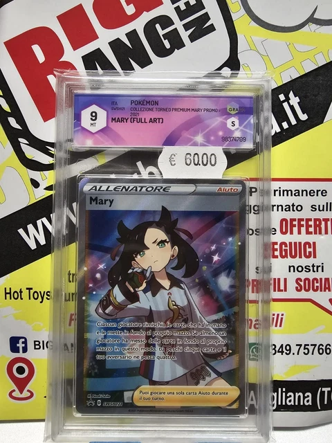 TCG POKEMON MARY SWSH121 GRAAD 9 Premium Tournament Full Art Ita carte ...
