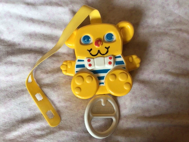 VINTAGE MATCHBOX PULL String Musical Teddy Bear Mobile Cot Toy Moving ...