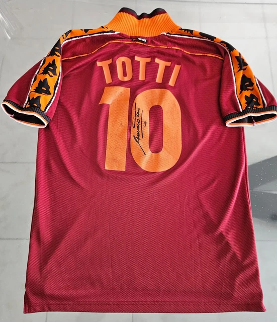 MAGLIA CALCIO 98-99 Match Worn Issued Totti Autografata As Roma Diadora ...