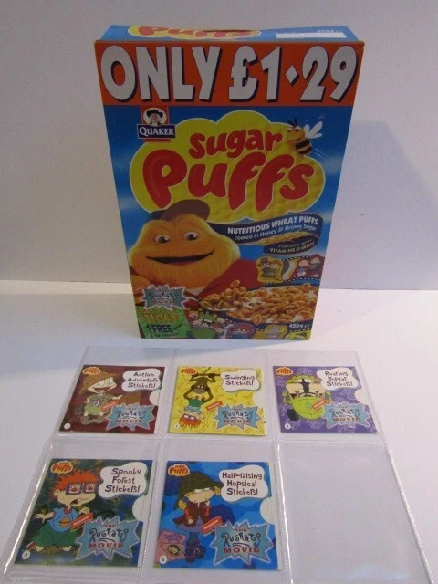 QUAKER - SUGAR Puffs 1999 Cereal Box RUGRATS The Movie & Set of 5 ...