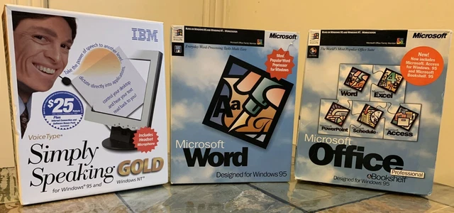 LOGICIEL VINTAGE WINDOWS 95 grande boîte Microsoft Word IBM Simply ...