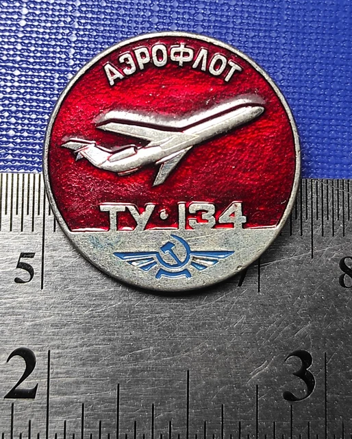 AIRPLANE AVIATION AVIA Badge Pin Tupolev Tu-134 Russia Soviet Union AEROFLOT £2.40 - PicClick UK